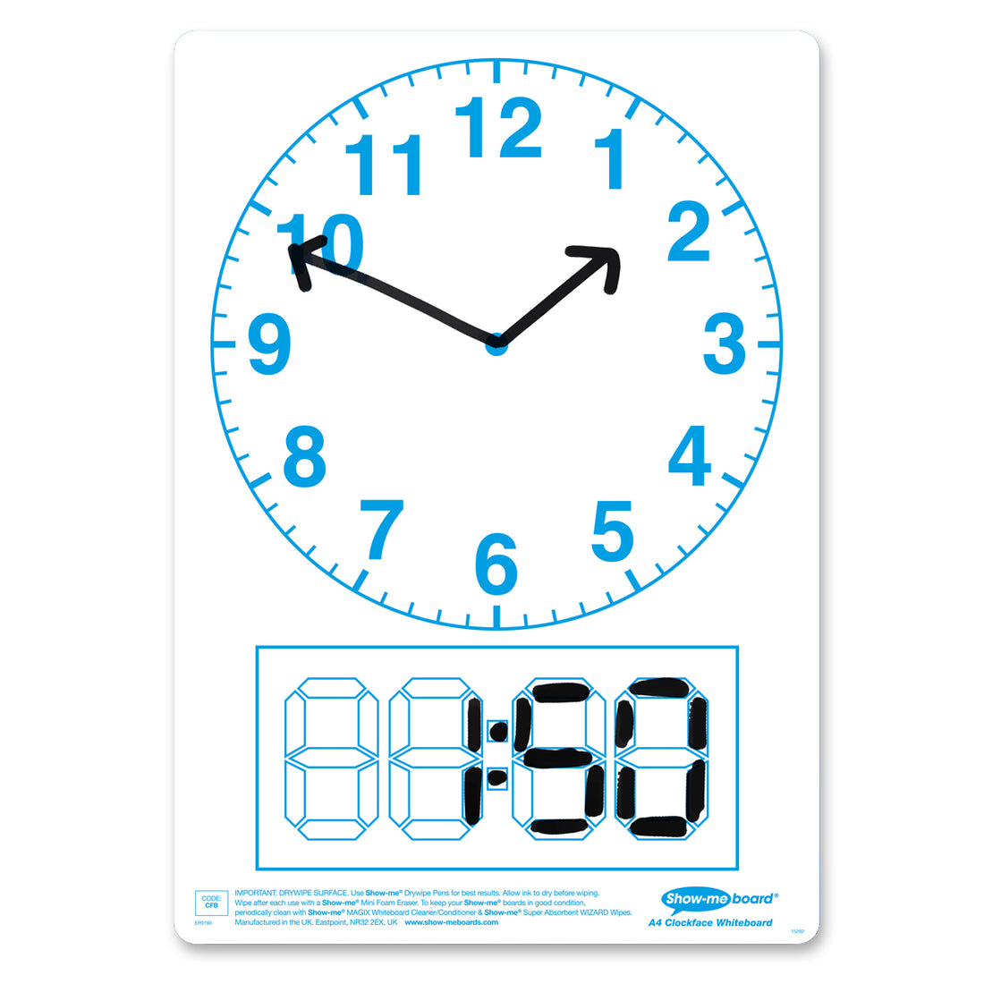 Show-me A4 Clock Face Drywipe Boards – GMAV